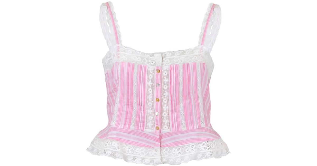 LoveShackFancy Vietta Top in Pink | Lyst