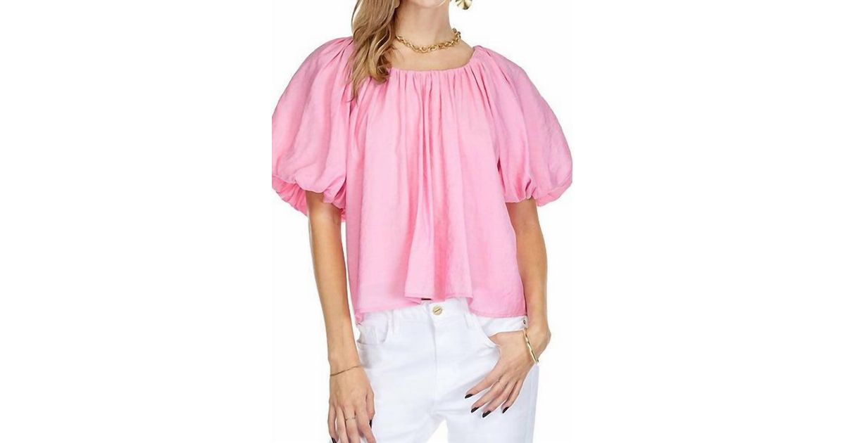 J joy Puff Sleeve Swing Top in Pink | Lyst