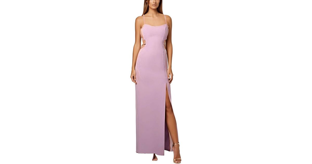 Liv Foster Cut-Out Long Evening Dress in Purple | Lyst