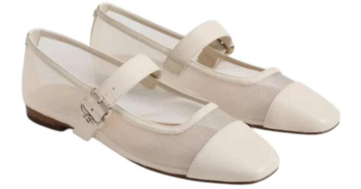 Sam Edelman Miranda Mary Jane Flats in White | Lyst