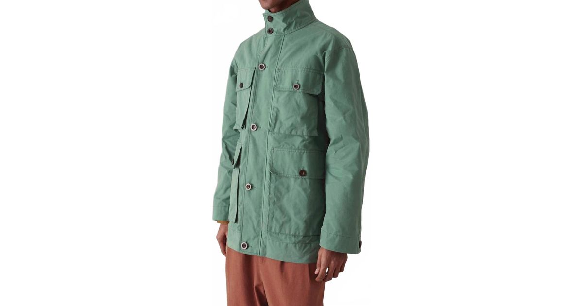 Toast Waxed Cotton Explorer Jacket in Green for Men | Lyst