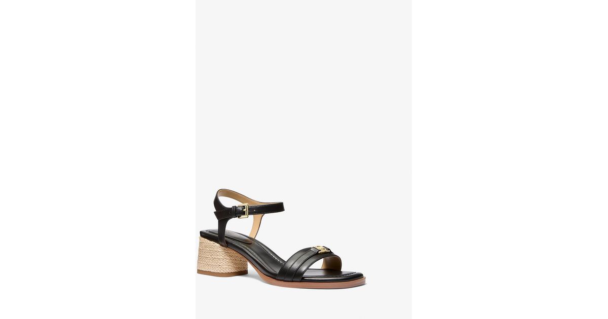 MICHAEL Michael Kors Mandy Leather Sandal in White | Lyst