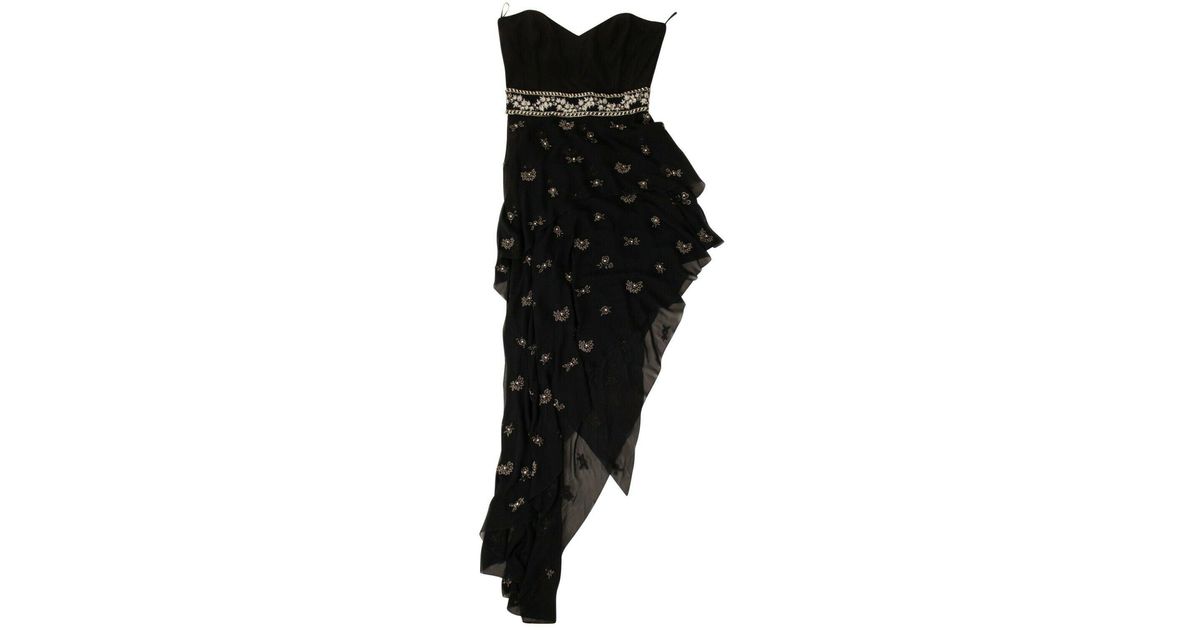Amiri Embellished Strapless Dress in Black | Lyst