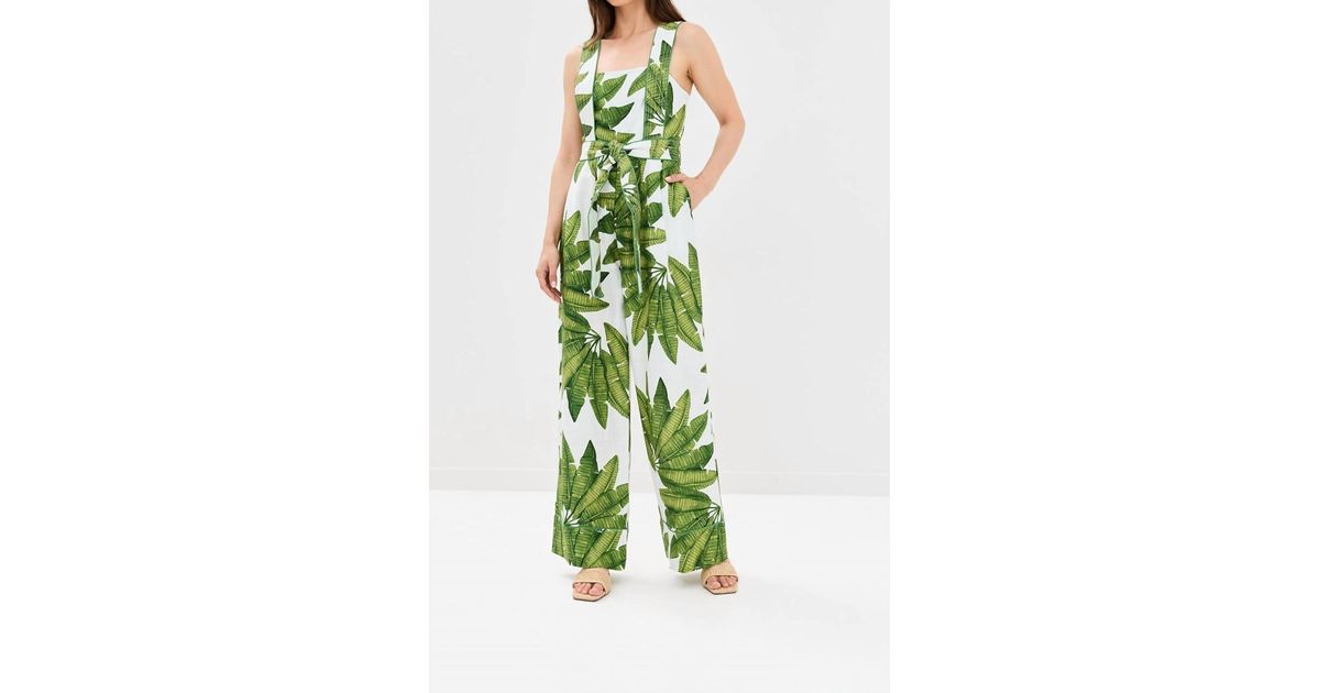 FARM Rio Wide Leg Jumpsuit in Green | Lyst