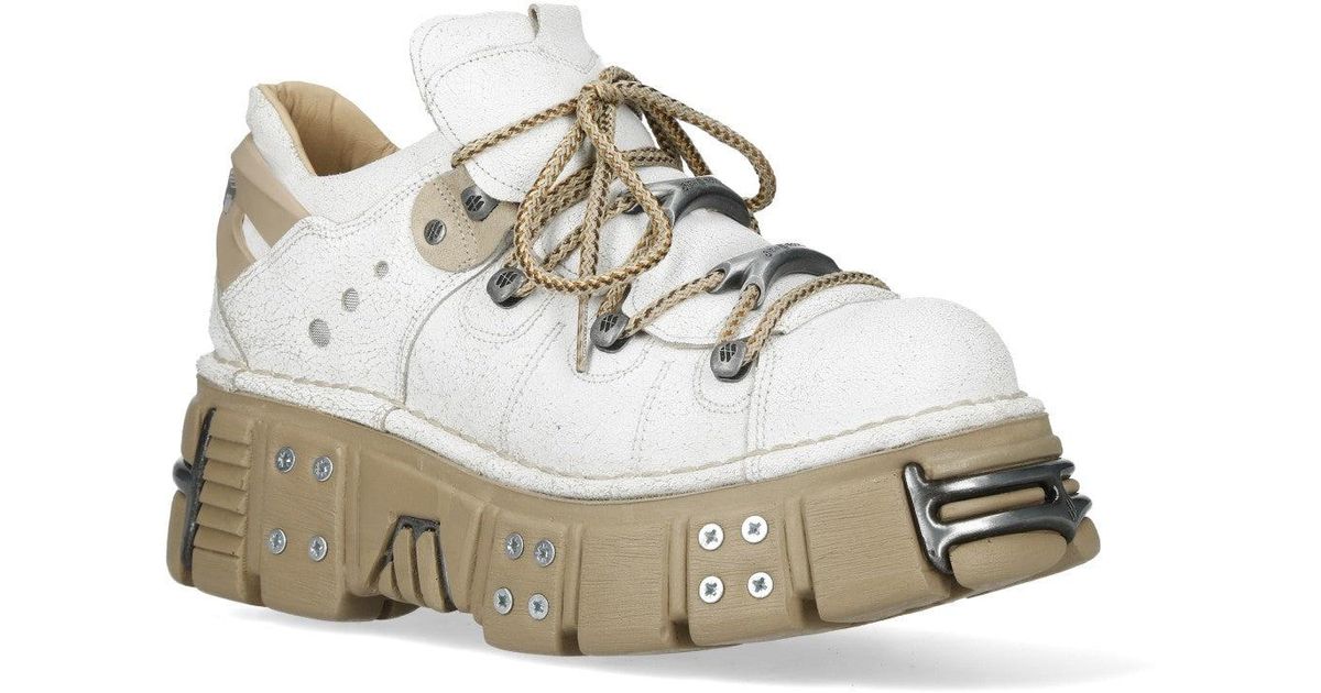 New Rock M-120N-C80 Gothic Platform Ankle Boots in Metallic | Lyst