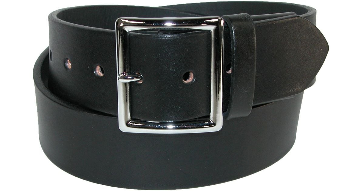 Boston Leather Leather Garrison Belt With Hidden Elastic Stretch in ...