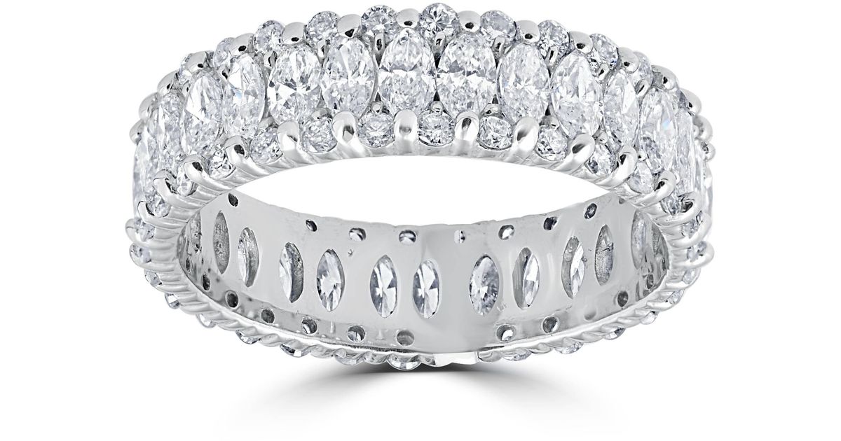 Pompeii3 2 5/8ct Marquise Diamond Eternity Ring 14k White Gold in Metallic | Lyst
