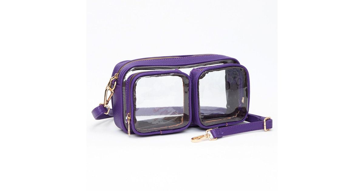 Fashnzfab Dual Front Pocket Faux Leather Transparent Crossbody Bag in ...