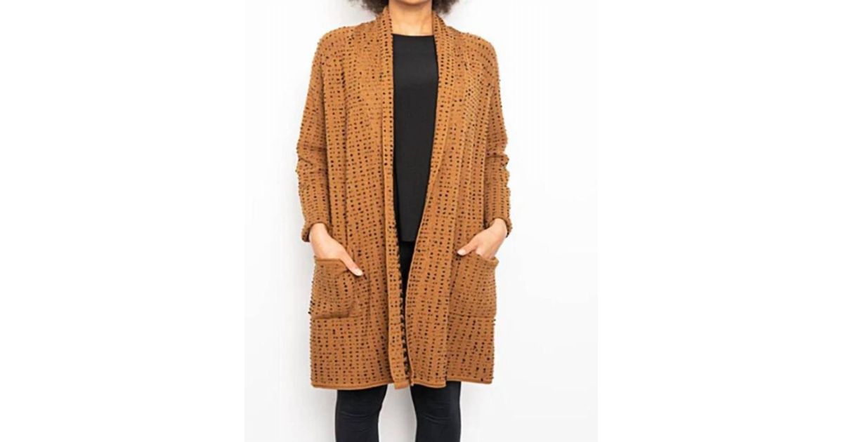 Liv by Habitat Texture Dot Cardigan in Brown | Lyst