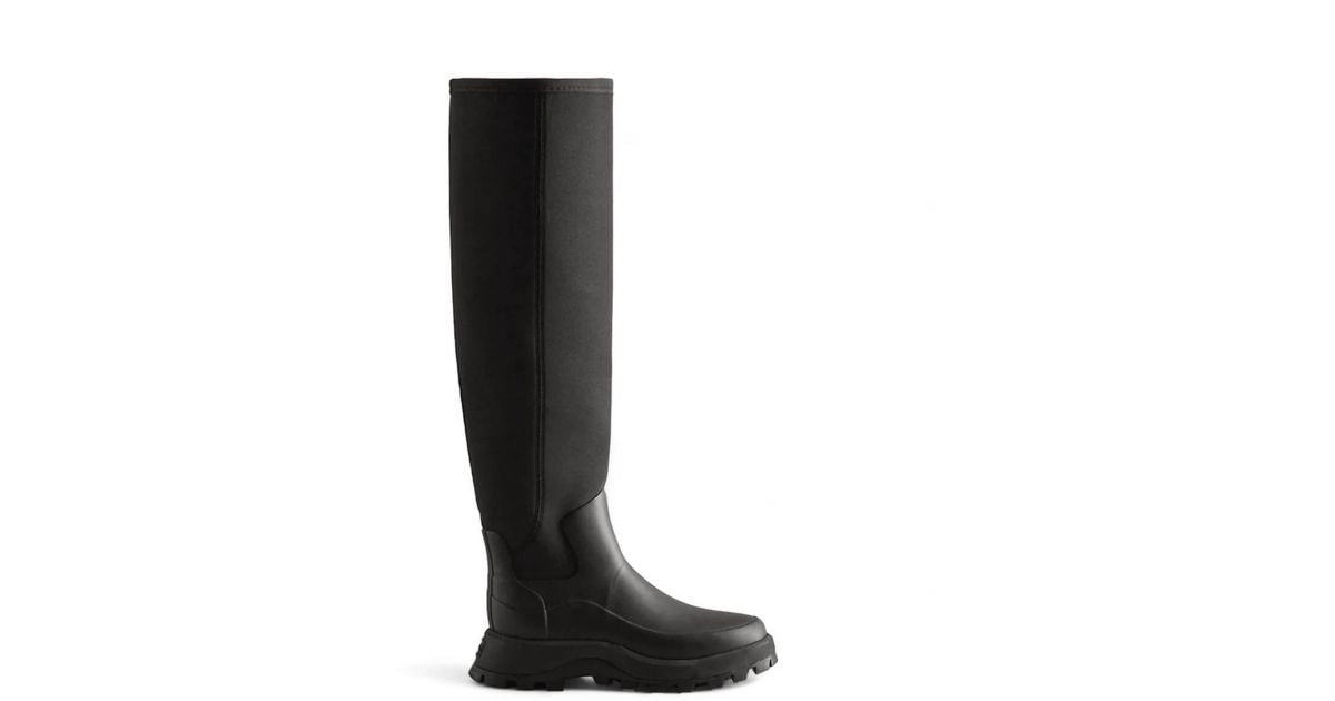 HUNTER City Explorer Neon Tall Boot in Black | Lyst