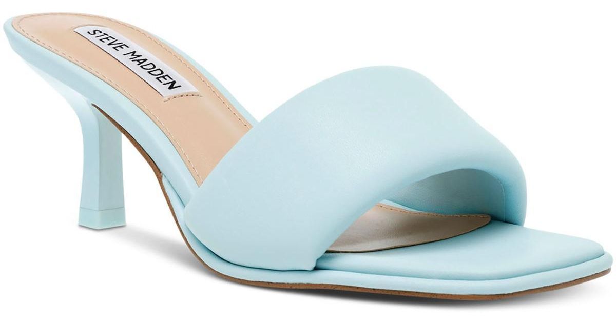 Steve Madden Snazzy Faux Leather Mule Kitten Heels in Blue | Lyst