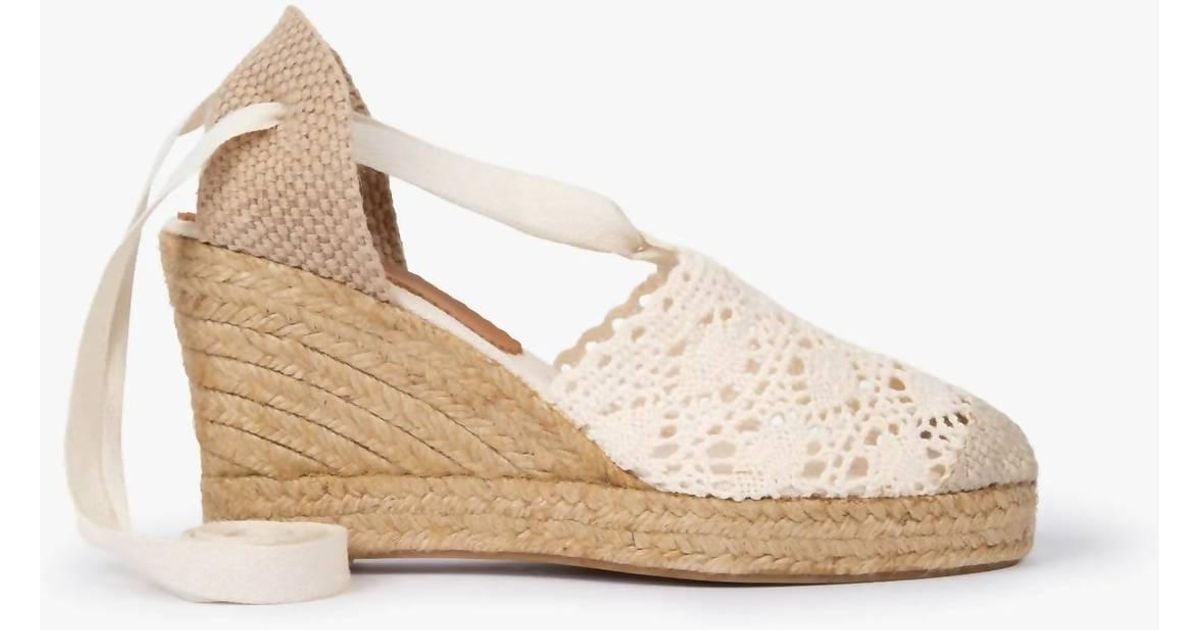 Penelope Chilvers High Valenciana Lace Espadrille in Natural | Lyst