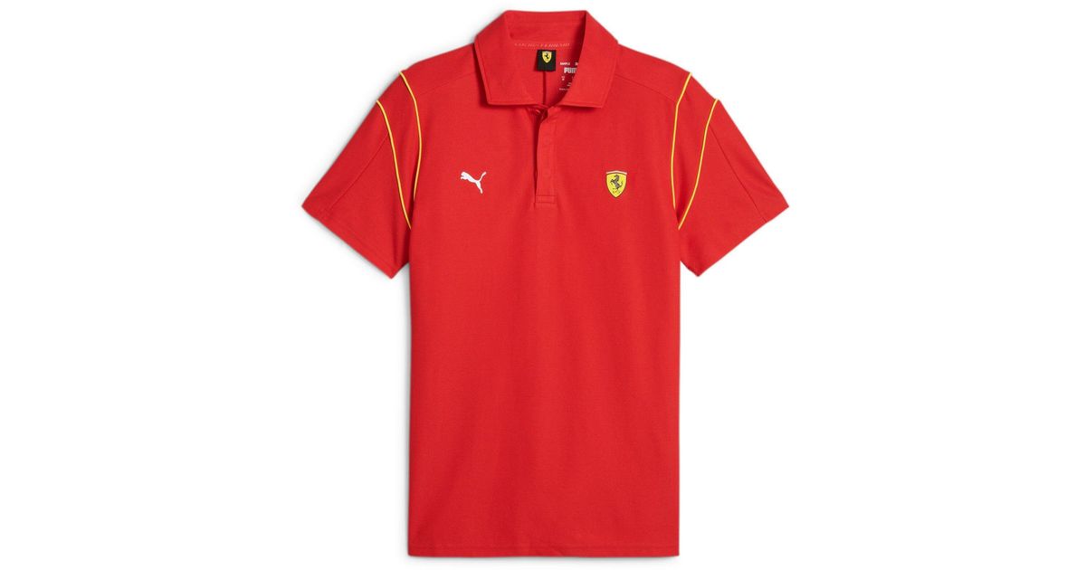 PUMA Scuderia Ferrari Race Mt7 Polo Shirt in Red for Men | Lyst