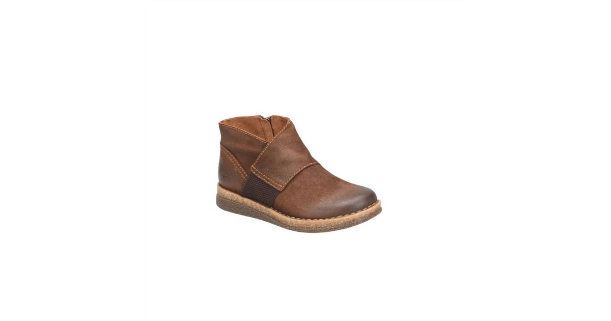 Born Distressed Leather Ankle Boots in Brown | Lyst