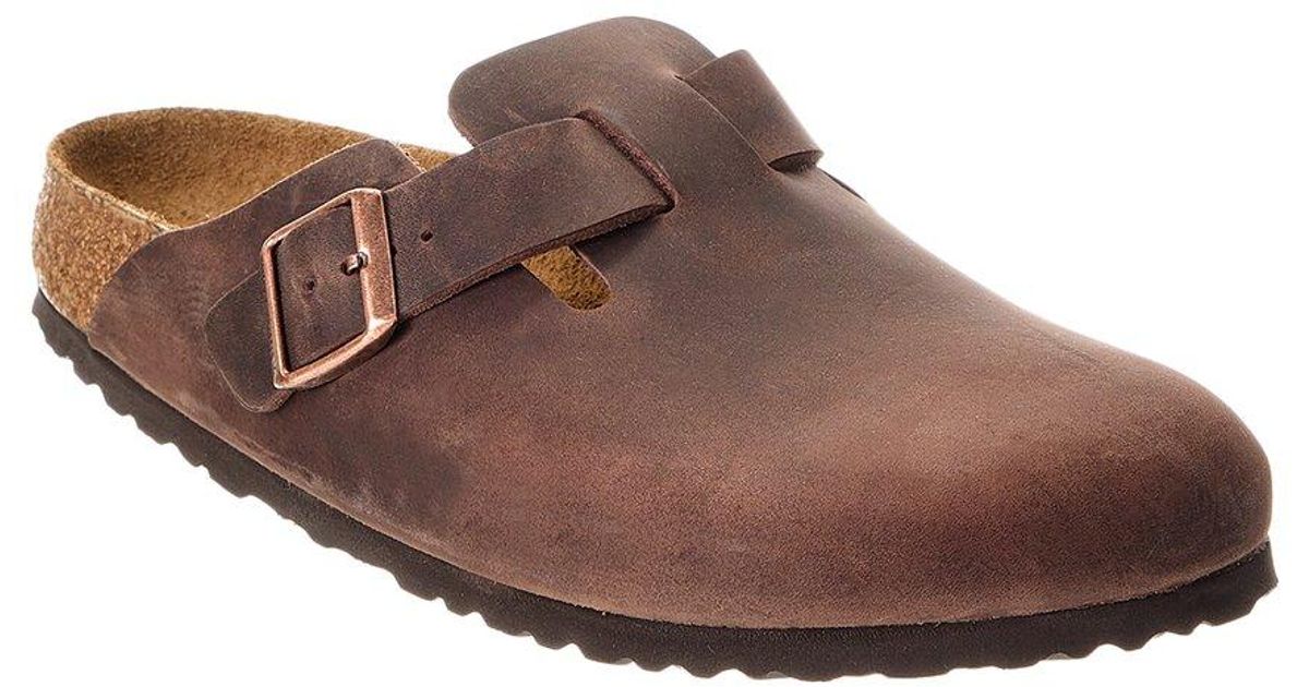 Birkenstock Boston Bs Narrow Leather Clog in Brown for Men | Lyst