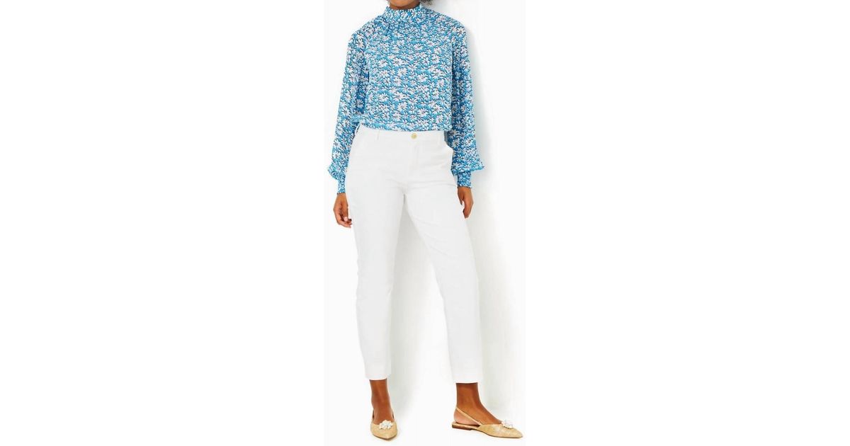 Lilly Pulitzer Gretchen High Rise Straight Leg Pants in Blue | Lyst