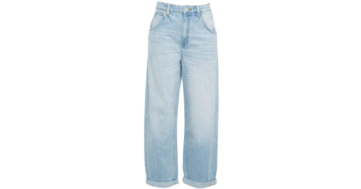 seventy + mochi Wide Leg 'Turn Up Bo' Jeans in Blue | Lyst