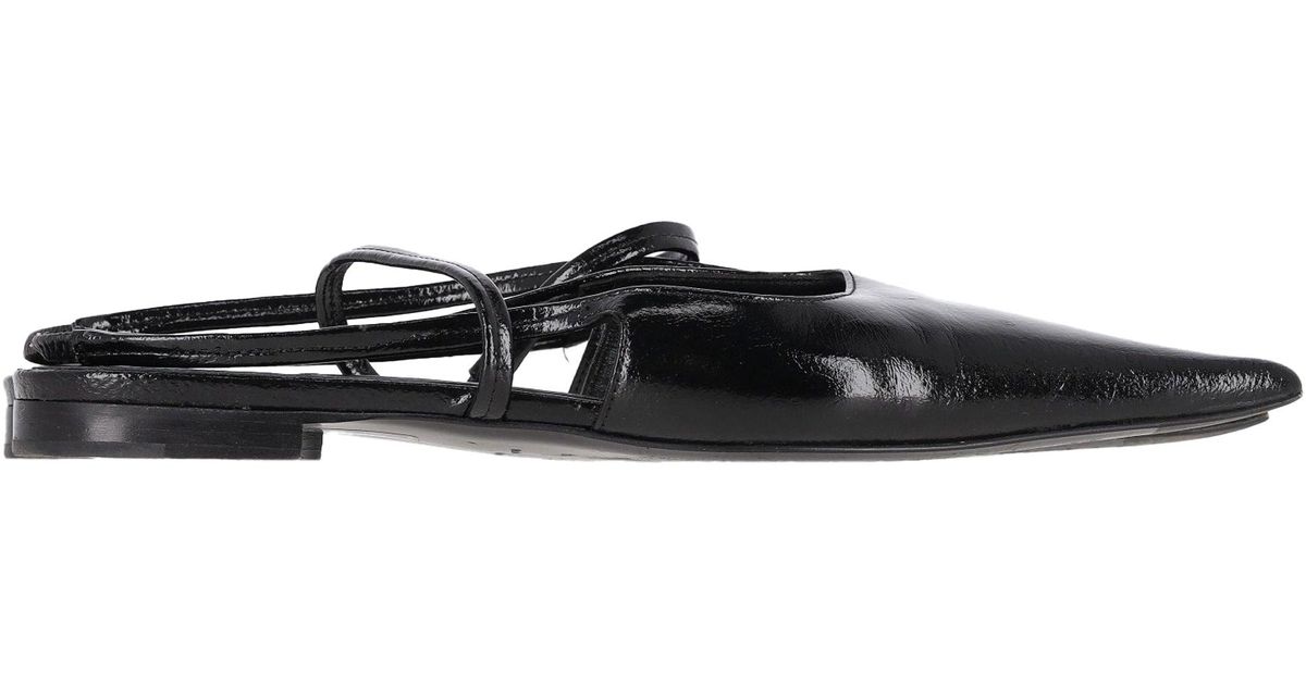 TOTEME Pointed Slingback Ballet Flats in Black | Lyst