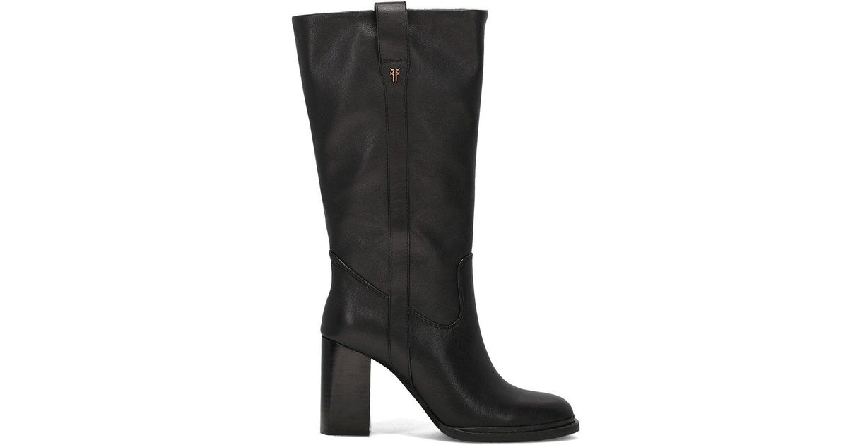 Frye Alex Slouchy Mid Leather Boot in Black | Lyst