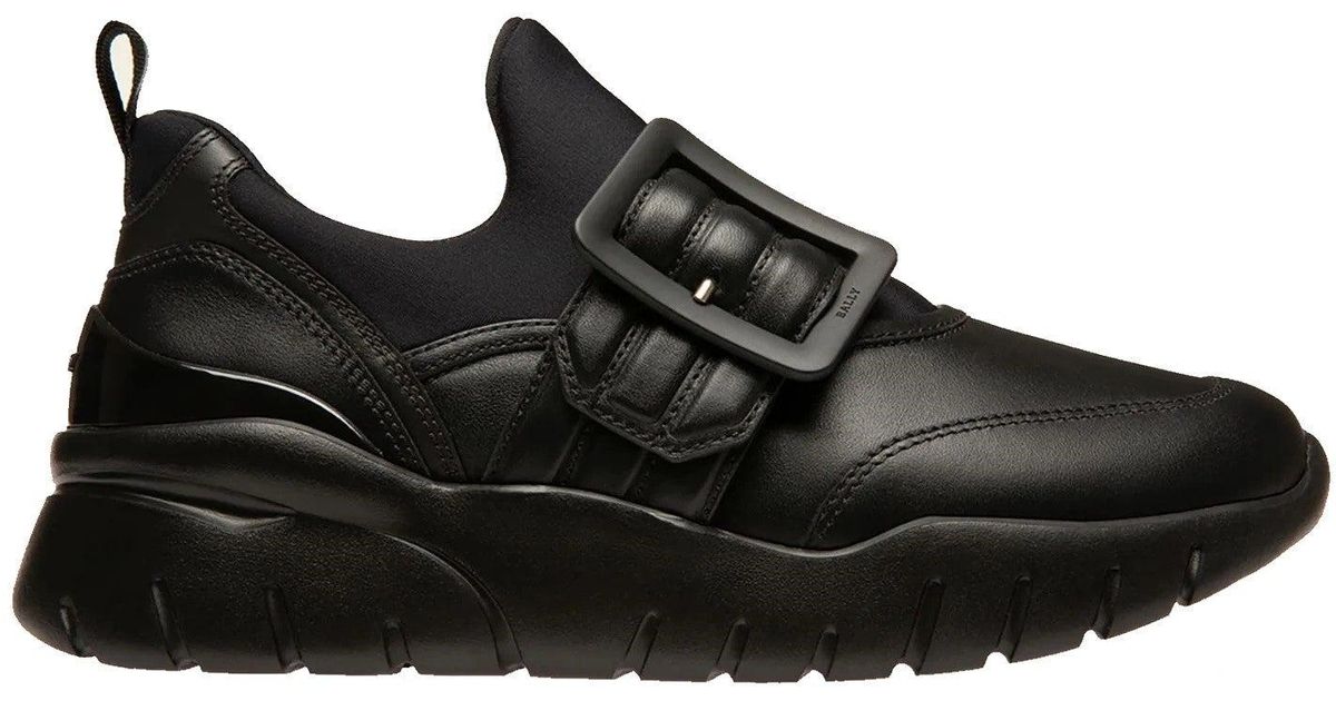 Bally Brinelle 6239651 Calf Plain Leather Sneakers in Black | Lyst
