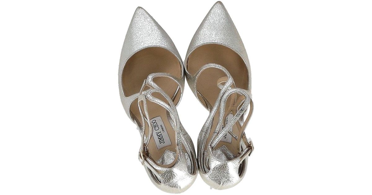 Jimmy Choo Lancer 100 Champagne Pointy Toe Pumps in White | Lyst