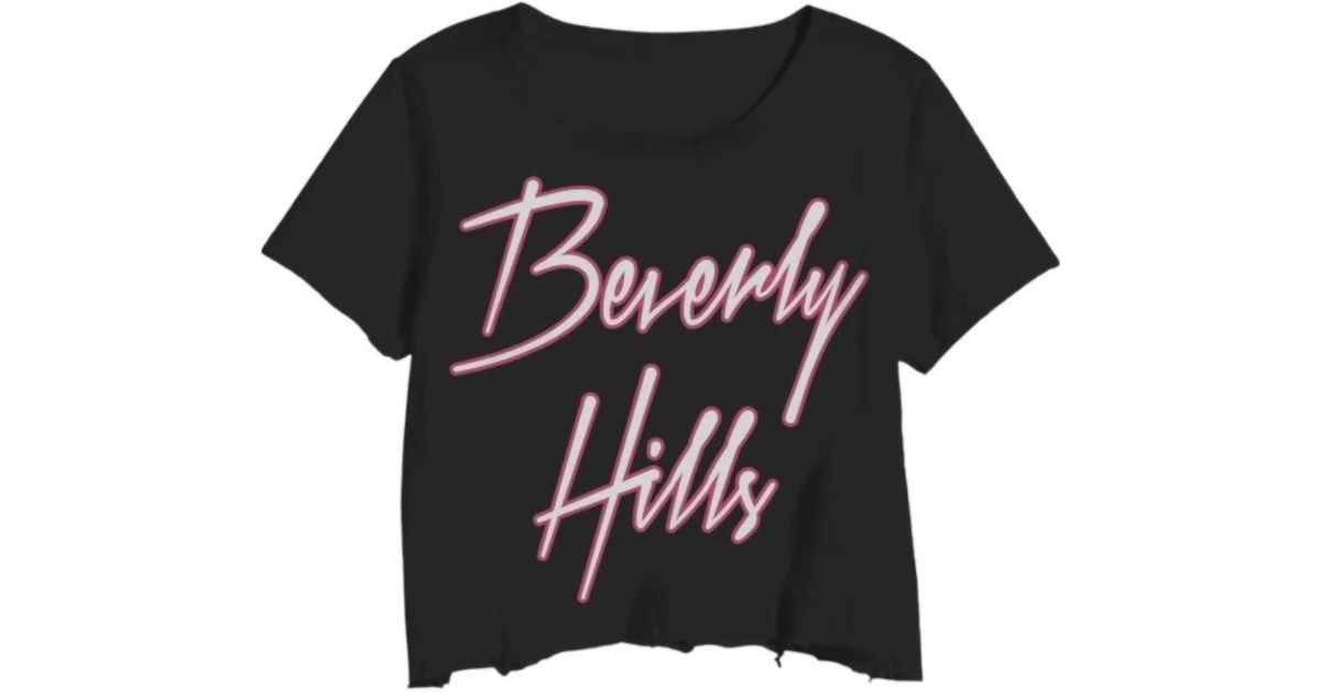 Prince Peter Beverly Hills Logo Crop Tee in Black | Lyst