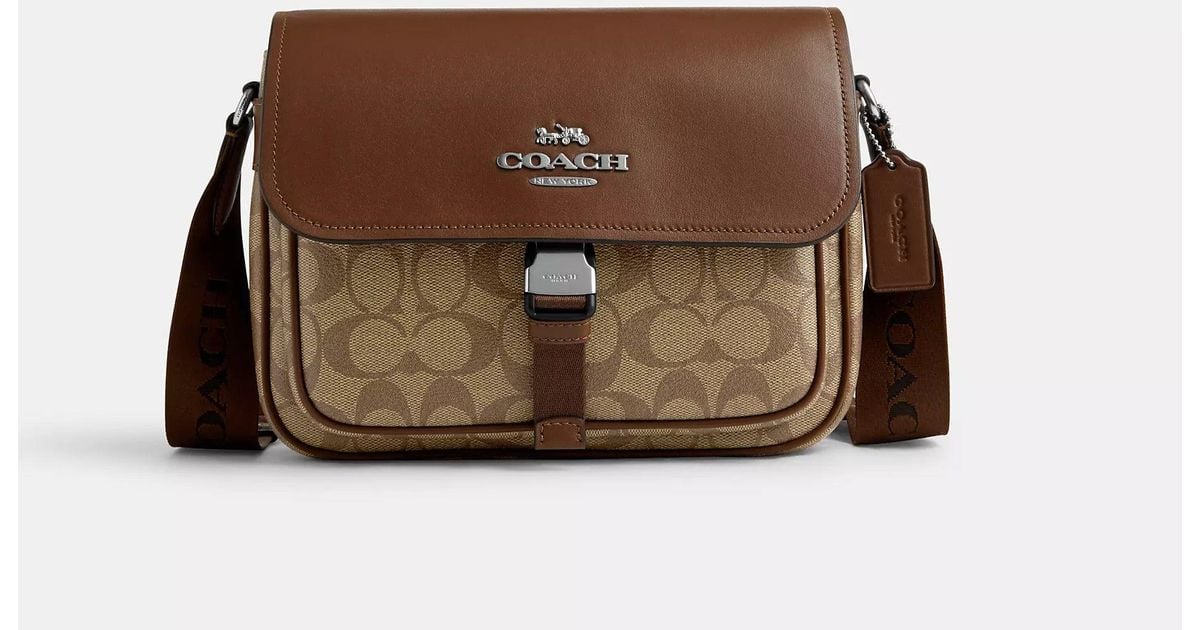 COACH Pace Messenger Bag in Brown | Lyst