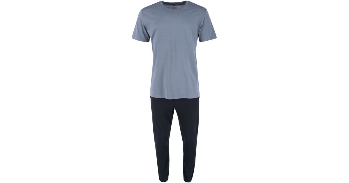 Hanes French Terry Sleep Set in Blue for Men | Lyst