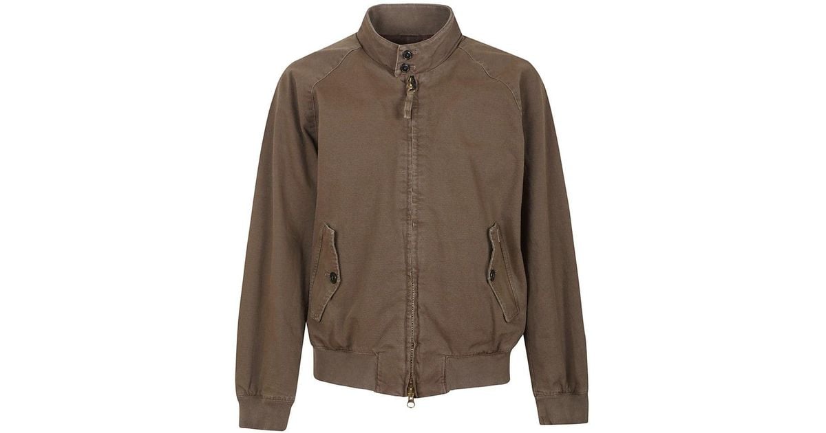 Baracuta Canvas Bomber Jacket With Classic Silhouette in Brown for Men | Lyst