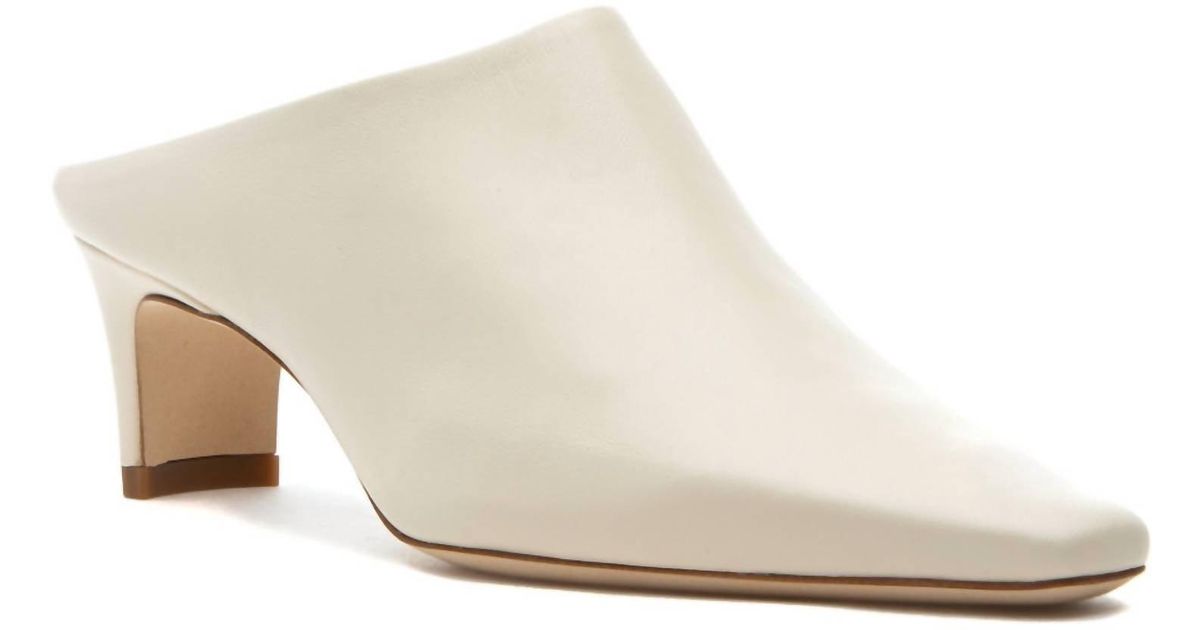 STAUD Wally Leather Mule in White | Lyst