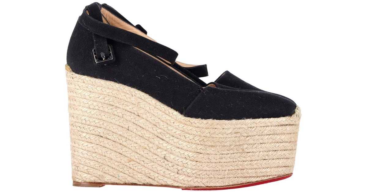 Christian Louboutin Dehia Espadrille Platform Wedge in Blue | Lyst