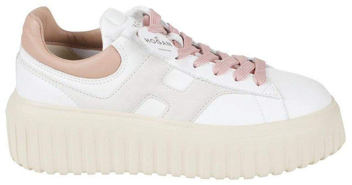 Hogan Chunky Platform Sneakers With Smooth And Textured Uppers in White ...