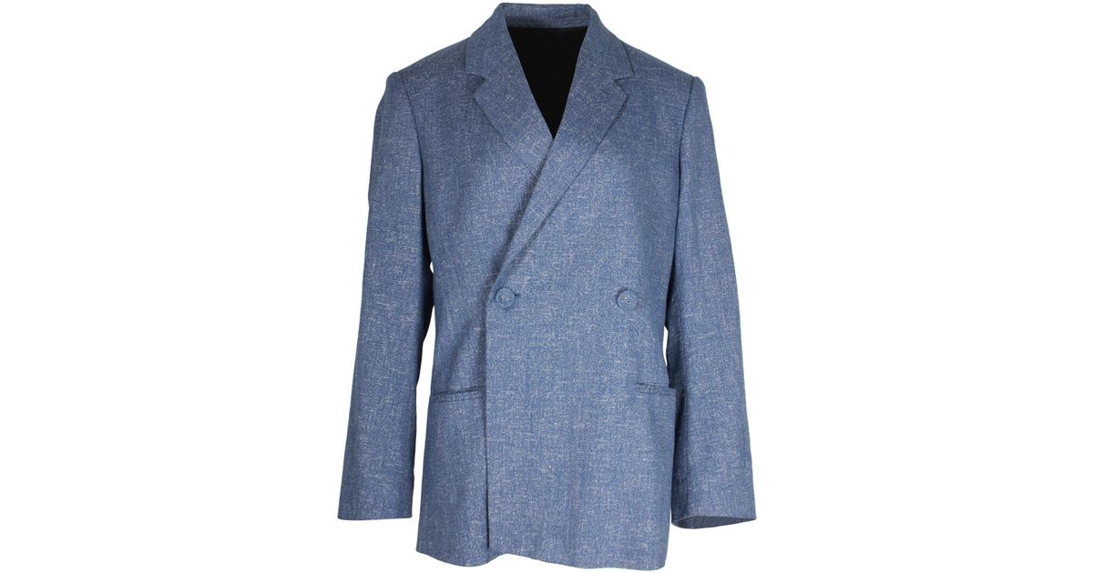 TOTEME Loreo Oversized Double-Breasted Mélange Blazer in Blue | Lyst