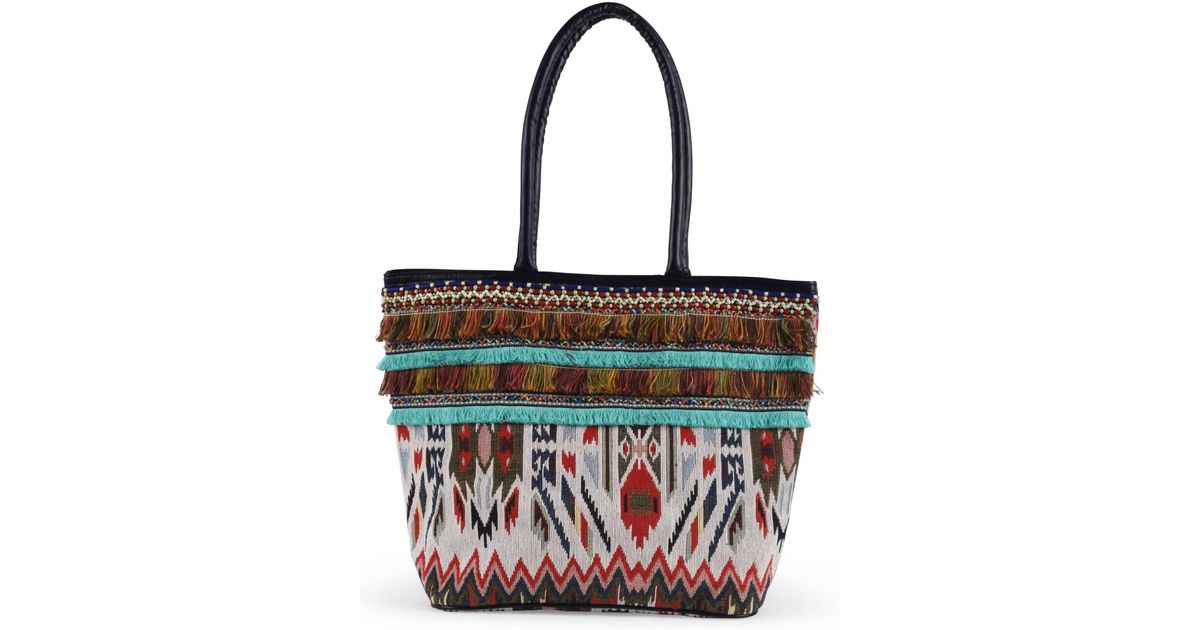 Guadalupe Neera Ikat Tote Bag in Black | Lyst