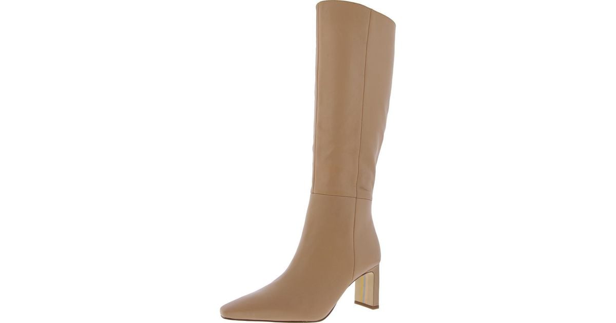 Sam Edelman Zipper Leather Knee-High Boots in Brown | Lyst