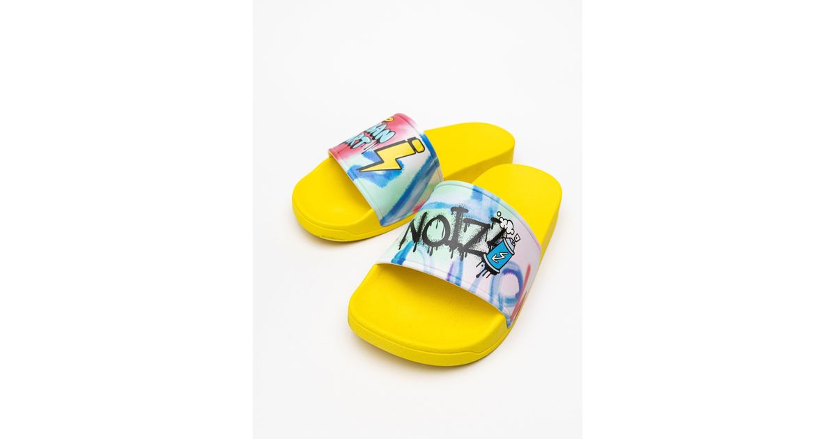 Noizz Boys Slip On Slides in Yellow for Men | Lyst