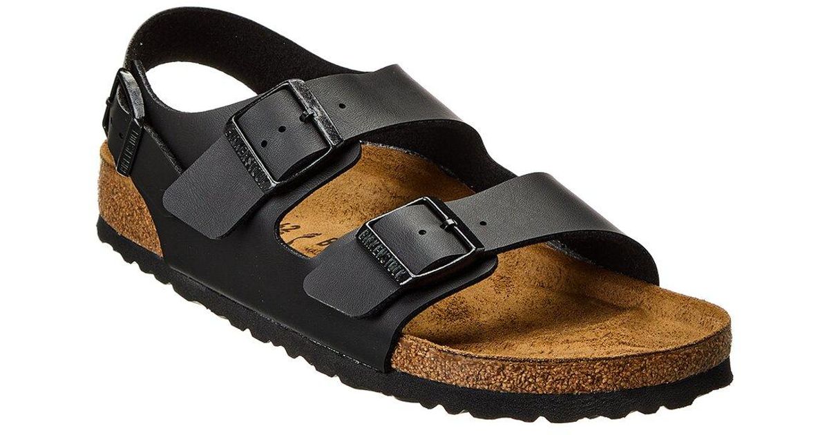 Birkenstock Milano Bs Narrow Fit Birko-flor Sandal in Black for Men | Lyst
