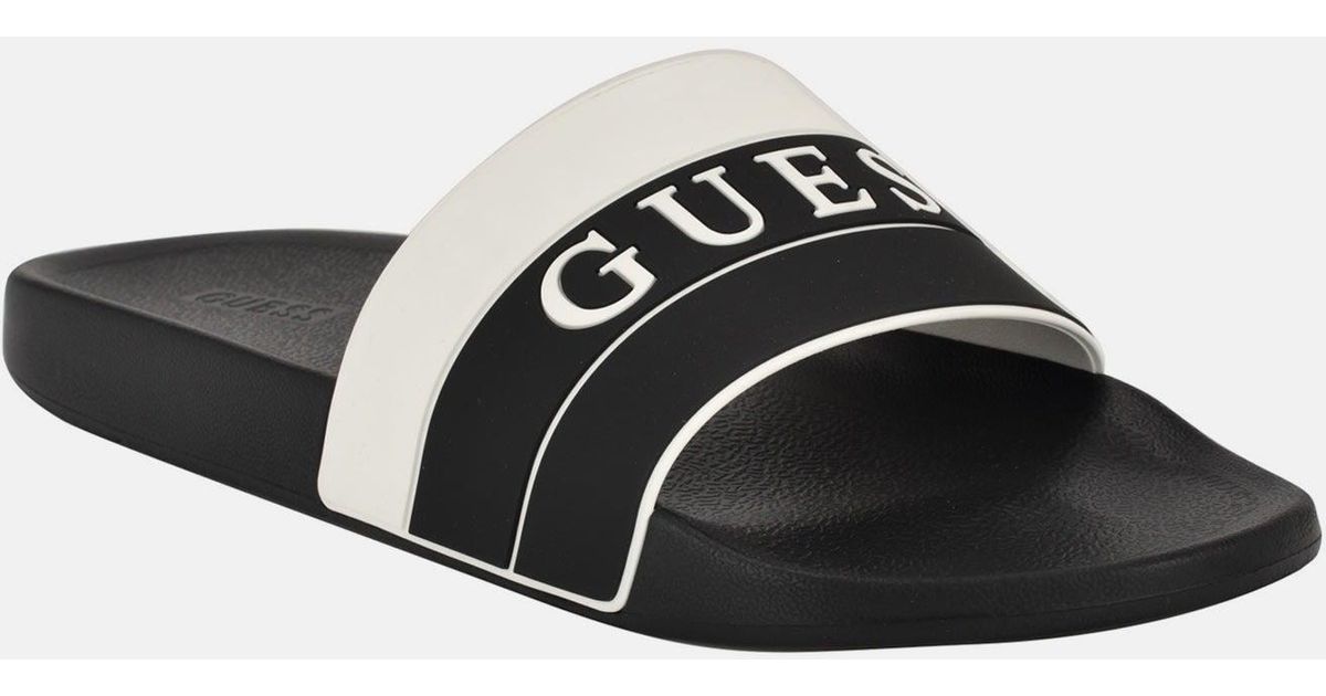 Guess Guess Pool Slides in Black for Men | Lyst