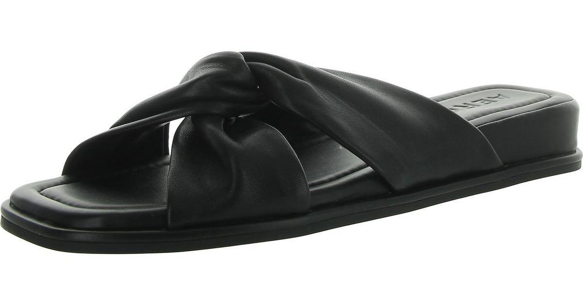 Aerosoles Brady Leather Knot Slide Sandals in Black | Lyst