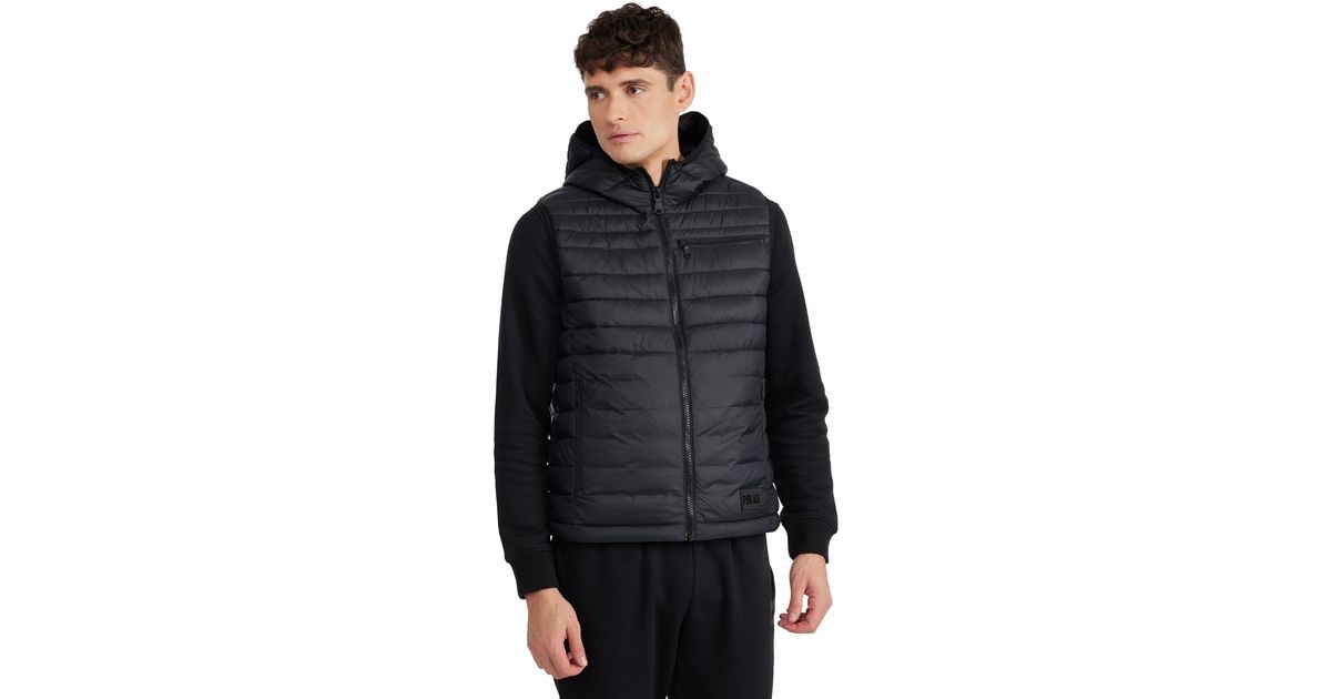 Pajar Drew Puffer Vest With Fixed Hood in Black for Men | Lyst