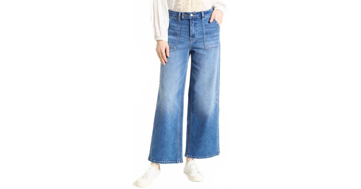 OAT New York Utility Pocket Wide Leg Jean in Blue | Lyst