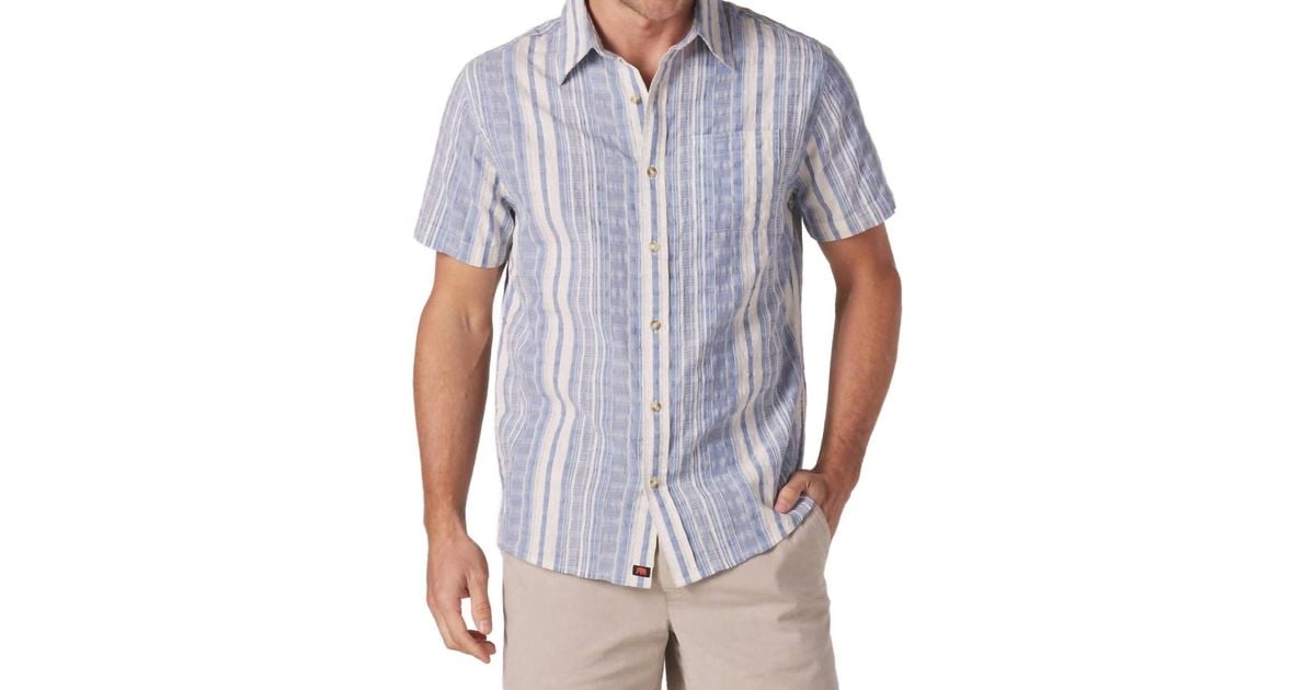 The Normal Brand Freshwater Short Sleeve Button Up in Blue for Men | Lyst