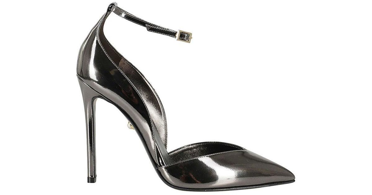 ALEVI Pointed Design Pumps With Adjustable Ankle Strap in Black | Lyst