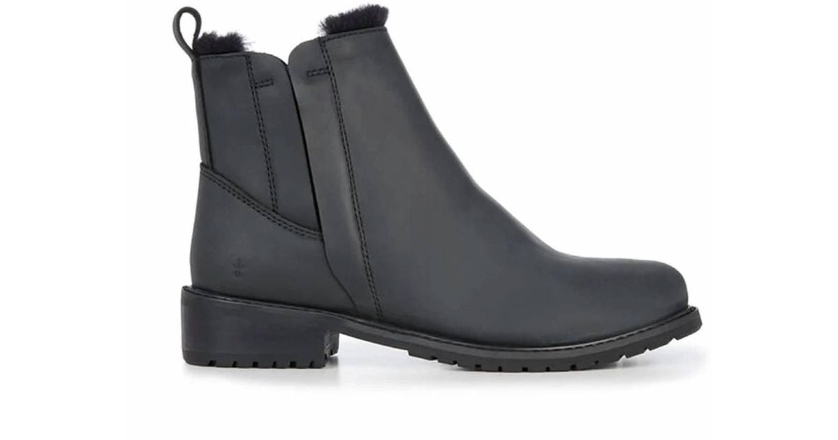 EMU Pioneer Leather Boots in Black | Lyst