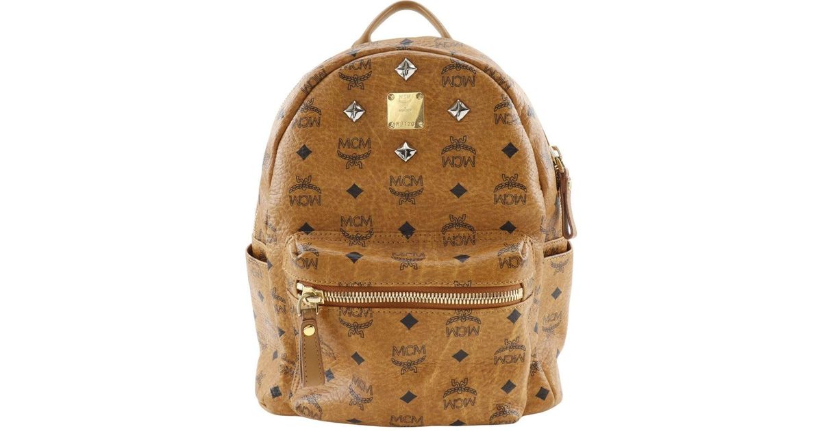 MCM Logo Backpack Pvc Mmk2Ave20 in Brown | Lyst