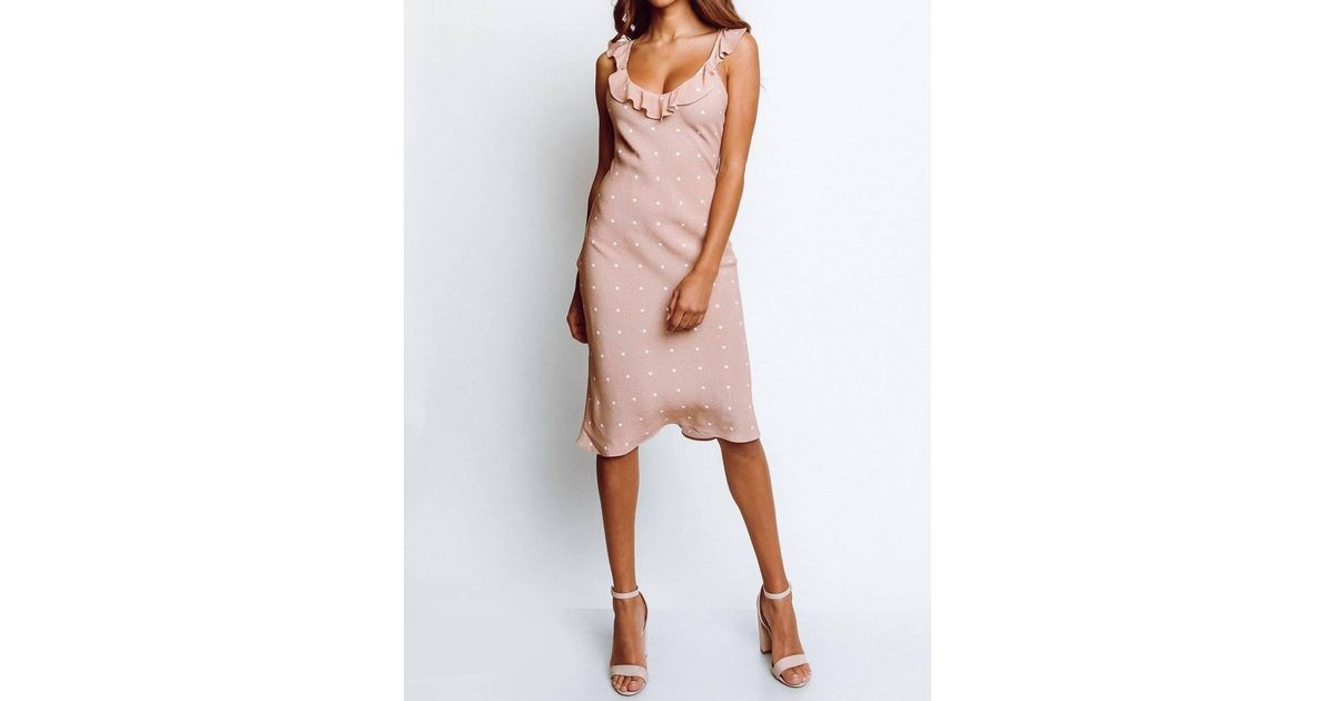 MONTE Ruby Slip Midi Dress in Natural | Lyst