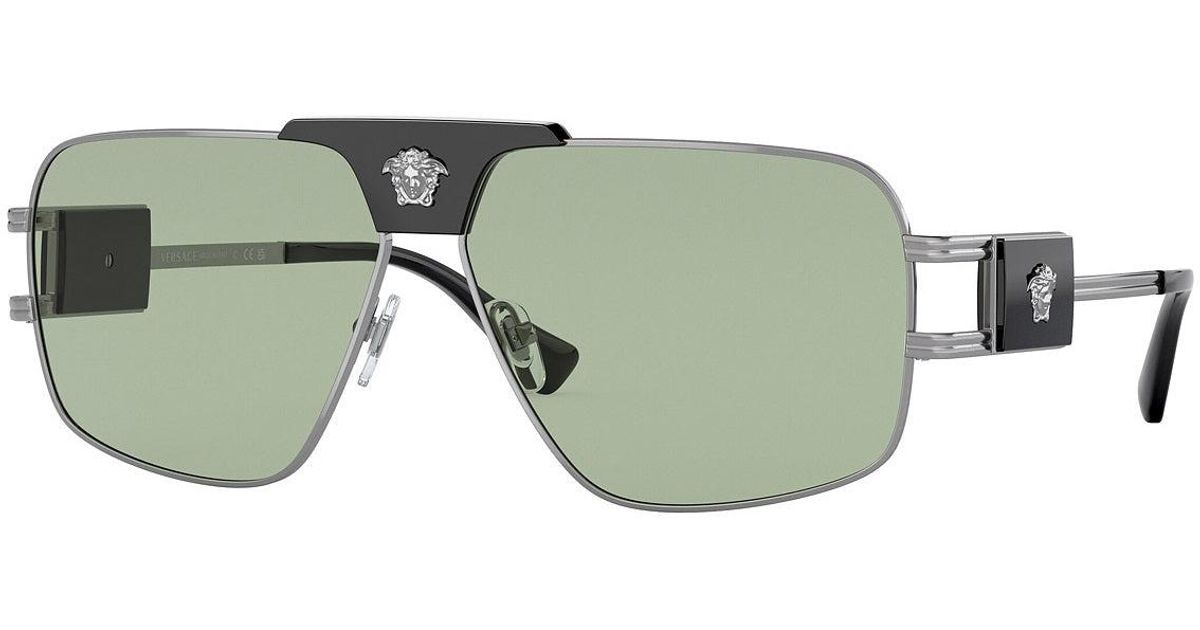 Versace Aviator Full Rim, With A Gunmetal Frame And Lens in Green | Lyst