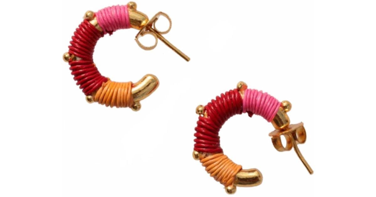 Bamboleira Faro Hoops in Red | Lyst