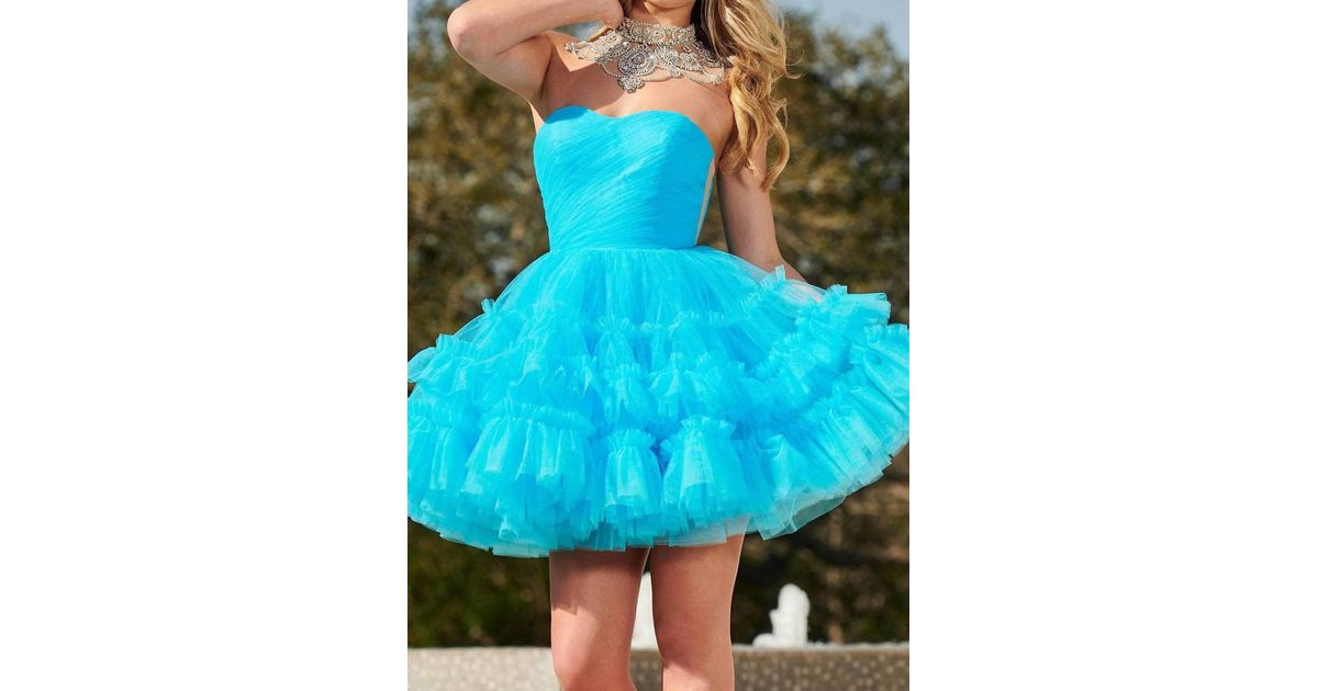 Rachel Allan The Priscilla Dress: Short Formal Dress in Blue | Lyst