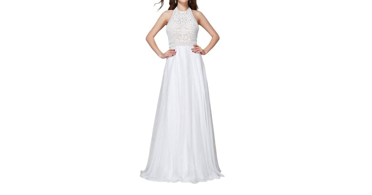 Angela & Alison Full Tulle Prom Dress in White | Lyst